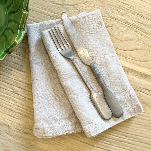 Beige Enzyme Wash Napkin 100% Linen - Set of 6 – Flax Ceramics