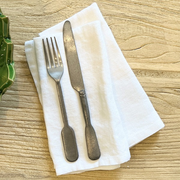 White Enzyme Wash Napkins 100% Linen - Set of 6 – Flax Ceramics